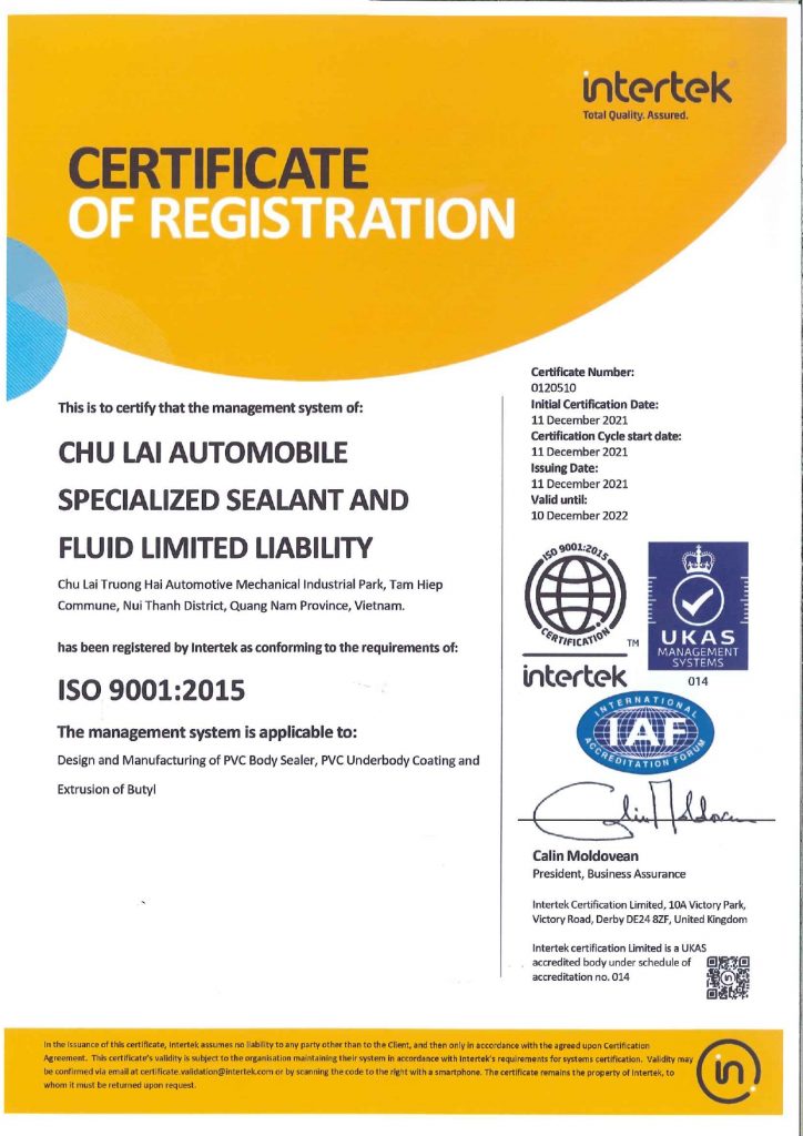Certificates & Quality Docs for Industrial Standards