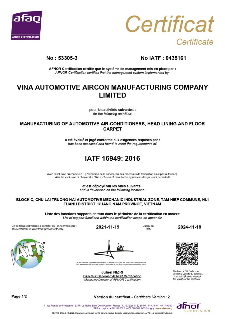Certificates & Quality Docs for Industrial Standards