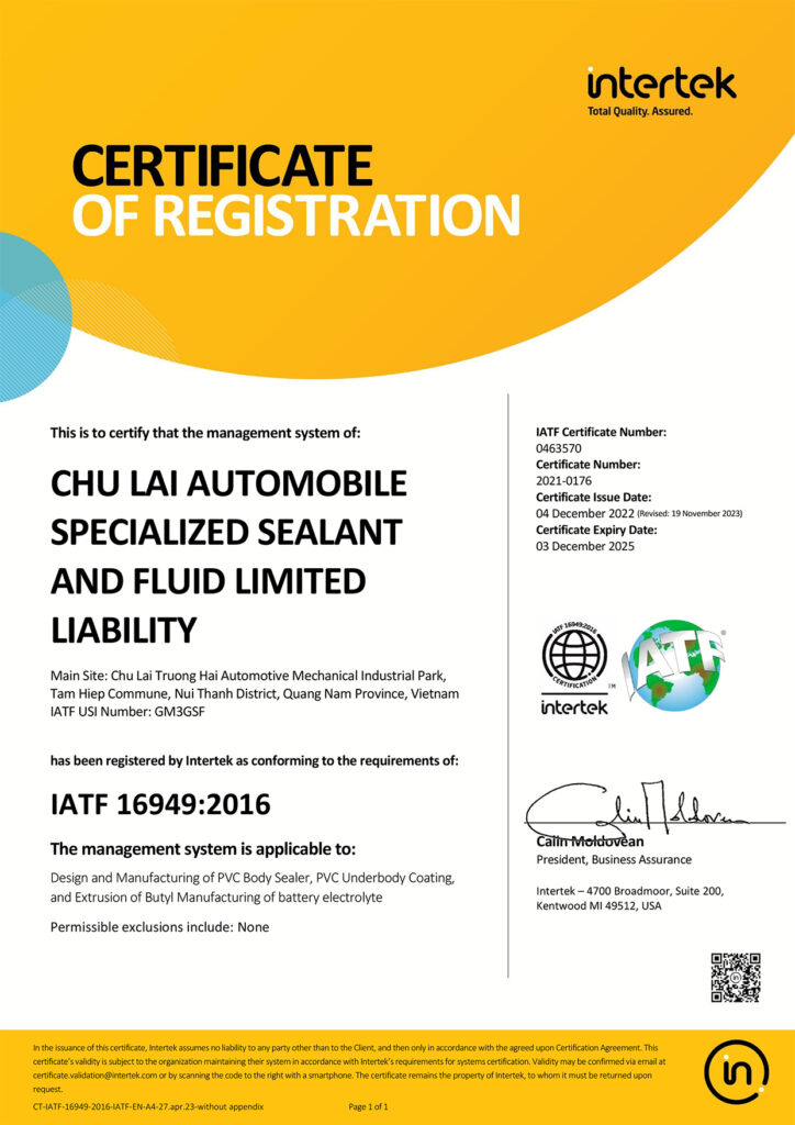 Certificates & Quality Docs for Industrial Standards